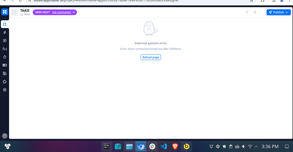 Async Component Timeout Error in Mobile App Designer - Bug Reports - AppMaster Community